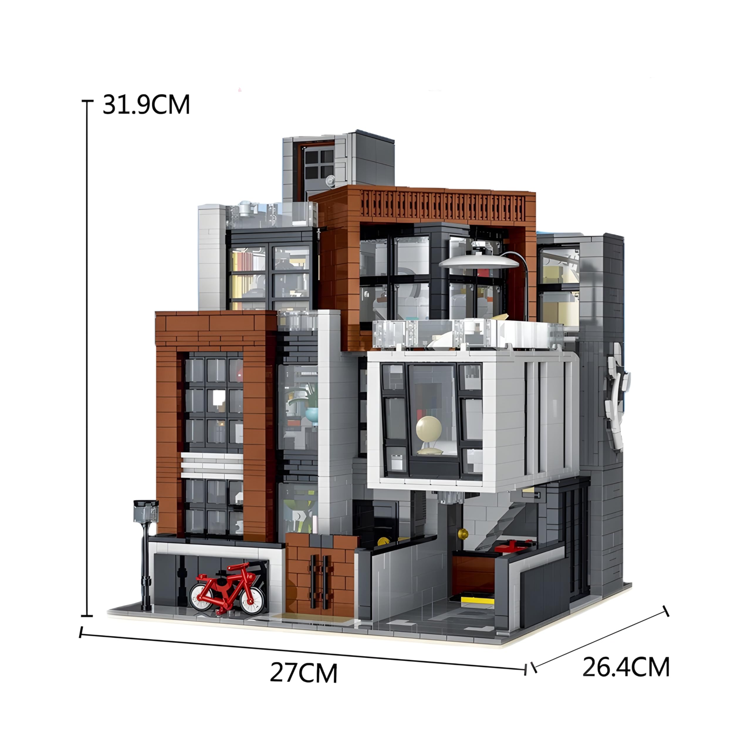 General Jim's Modern Cubist Villa Modular City Building Blocks MOC Bricks Set | Compatible with Lego City Sets and Other Major Brands