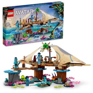 lego avatar: the way of water metkayina reef home 75578, building toy set with village, canoe, pandora scenes, neytiri and tonowari minifigures, movie set