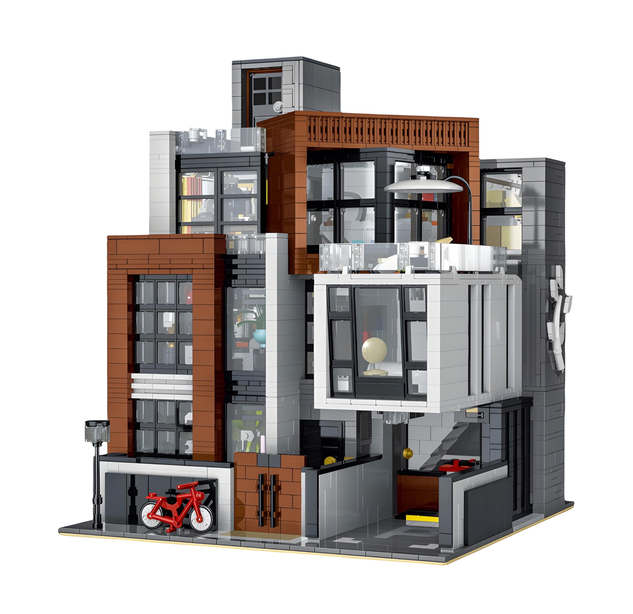 General Jim's Modern Cubist Villa Modular City Building Blocks MOC Bricks Set | Compatible with Lego City Sets and Other Major Brands