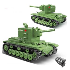 general jim's military themed ww2 building blocks tank sets for world war 2 brick building enthusiats (soviet kv2 panzer tank)