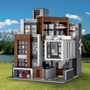 General Jim's Modern Cubist Villa Modular City Building Blocks MOC Bricks Set | Compatible with Lego City Sets and Other Major Brands