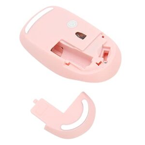 Pink Gaming Mouse, 1500DPI 2.4GHz Wireless Mouse with Cute Cartoon Pattern, 3 Intelligent Sleep Modes, Rechargeable Silent Mouse for Computer Laptop