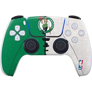 skinit decal gaming skin compatible with ps5 controller - officially licensed nba boston celtics canvas design