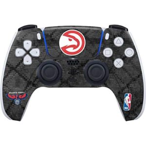 skinit decal gaming skin compatible with ps5 controller - officially licensed nba atlanta hawks dark rust design