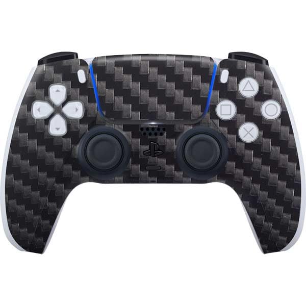 Skinit Decal Gaming Skin Compatible with PS5 Controller - Black Carbon Fiber Specialty Texture Material Design