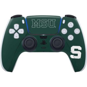 skinit decal gaming skin compatible with ps5 controller - officially licensed michigan state university msu letters design