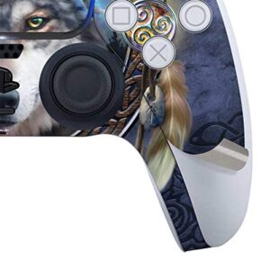 Skinit Decal Gaming Skin Compatible with PS5 and Compatible with PS5 Digital Edition DualSense Controller - Tate and Co. Wolf Symbols Design