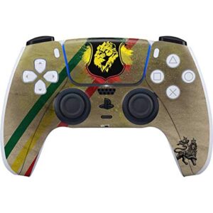 skinit decal gaming skin compatible with ps5 controller - lion of judah shield design