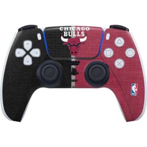 skinit decal gaming skin compatible with ps5 controller - officially licensed nba chicago bulls canvas design