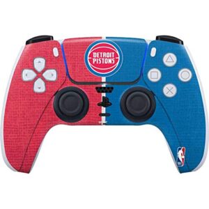 skinit gaming decal skin compatible with ps5 and compatible with ps5 digital edition dualsense controller - officially licensed nba detroit pistons canvas design