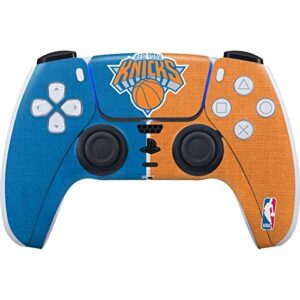 skinit decal gaming skin compatible with ps5 controller - officially licensed nba new york knicks canvas design