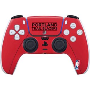 skinit gaming decal skin compatible with ps5 and compatible with ps5 digital edition dualsense controller - officially licensed nba portland trail blazers standard - red design