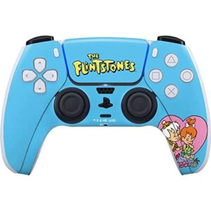 skinit decal gaming skin compatible with ps5 controller - officially licensed the flinstones bamm-bamm and pebbles design