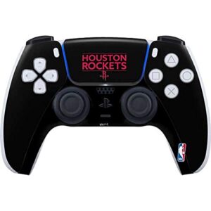 skinit gaming decal skin compatible with ps5 and compatible with ps5 digital edition dualsense controller - officially licensed nba houston rockets standard - black design