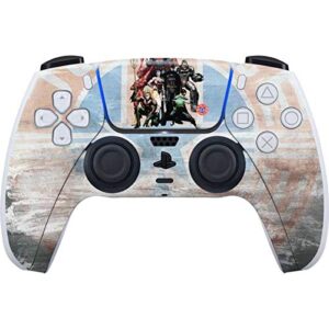 skinit decal gaming skin compatible with ps5 and compatible with ps5 digital edition dualsense controller - officially licensed warner bros justice league heros design