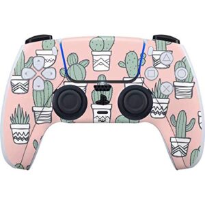 skinit decal gaming skin compatible with ps5 controller - pink cactus design