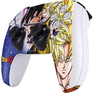 Skinit Decal Gaming Skin Compatible with PS5 Controller - Officially Licensed Dragon Ball Z Goku Phase 1,2 & 3 Design