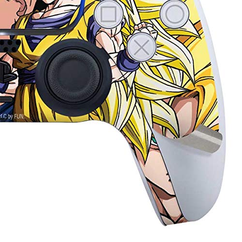 Skinit Decal Gaming Skin Compatible with PS5 Controller - Officially Licensed Dragon Ball Z Goku Phase 1,2 & 3 Design