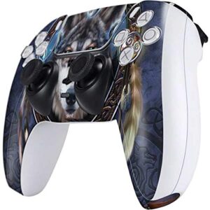 Skinit Decal Gaming Skin Compatible with PS5 and Compatible with PS5 Digital Edition DualSense Controller - Tate and Co. Wolf Symbols Design