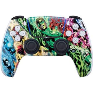 skinit decal gaming skin compatible with ps5 and compatible with ps5 digital edition dualsense controller - officially licensed warner bros green lantern defeats sinestro design