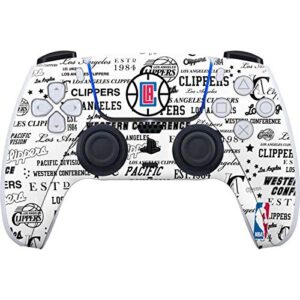 skinit gaming decal skin compatible with ps5 and compatible with ps5 digital edition dualsense controller - officially licensed nba los angeles clippers blast logos design