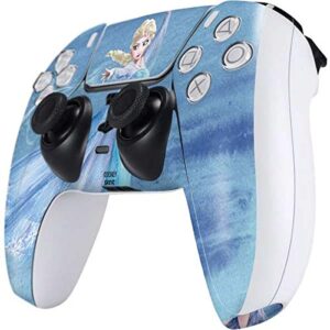 Skinit Decal Gaming Skin Compatible with PS5 and Compatible with PS5 Digital Edition DualSense Controller - Officially Licensed Disney Elsa ICY Powers Design