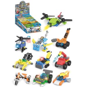 Mini Building Blocks Cars Toys Sets 30 Packs Assembly Mini Cars Toys for Boys, Girls STEM Building Car Plane Construction Truck Fire Tank Police Engineering Cars Party Gifts for Kids