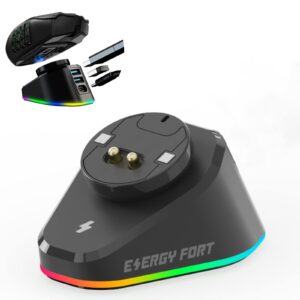 brimford charging dock for logitech computer mouse g pro x superlight, g502/g502x/g502x plus lightspeed,g703,g903, rgb mice wireless system, 2 usb slots