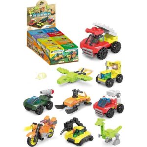 Mini Building Blocks Cars Toys Sets 30 Packs Assembly Mini Cars Toys for Boys, Girls STEM Building Car Plane Construction Truck Fire Tank Police Engineering Cars Party Gifts for Kids