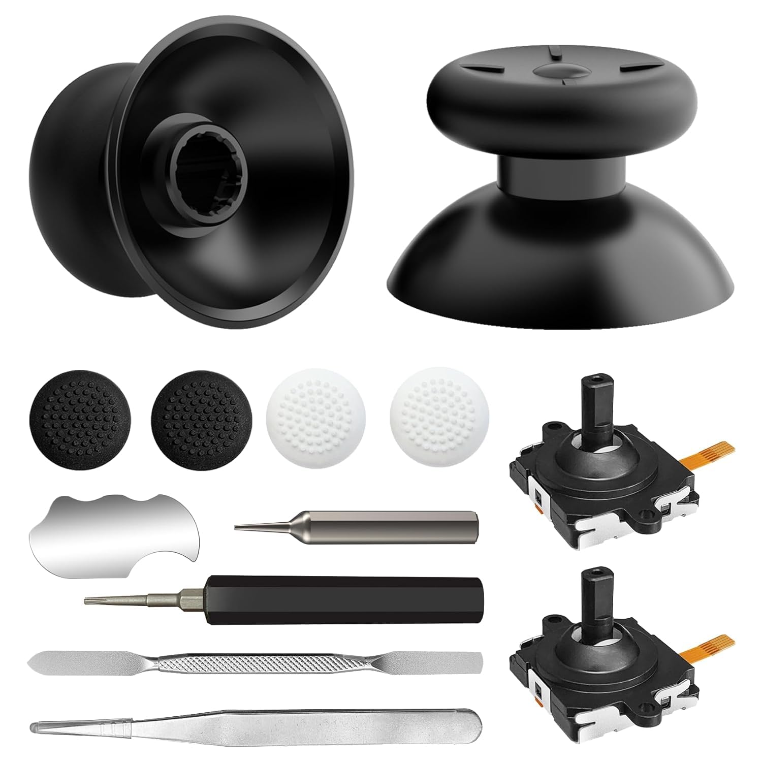 13-in-1 Replacement Kit for Oculus Quest 2 Controller/Meta Quest 2 Controller - Featuring oysticks, Thumbsticks, Screwdriver, Tweezer, and Pry Tool.