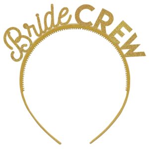 amscan bride crew plastic word headband | 6 pcs., gold