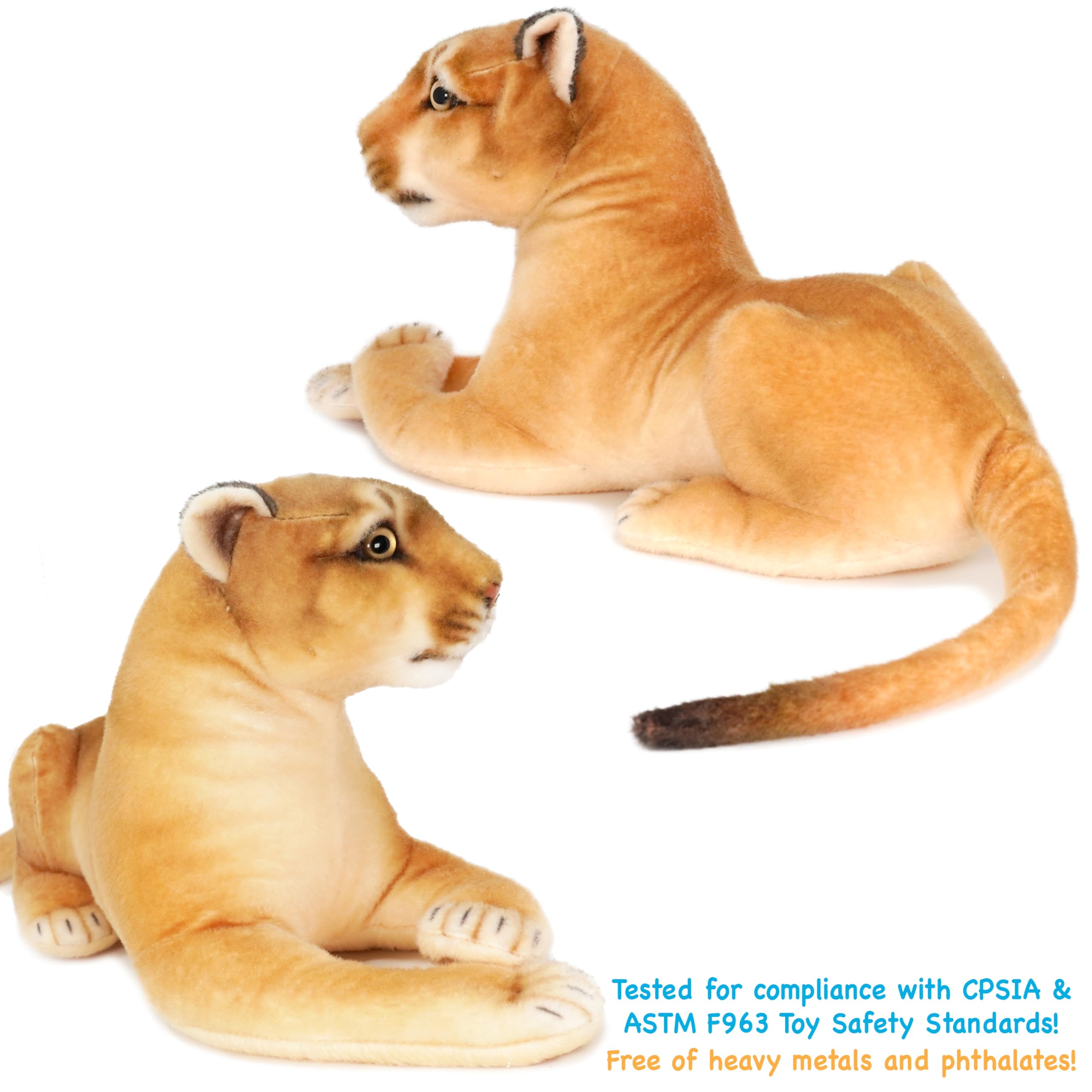 VIAHART Monique The Mountain Lion - 18 Inch (Tail Measurement Not Included) Stuffed Animal Plush - by TigerHart Toys