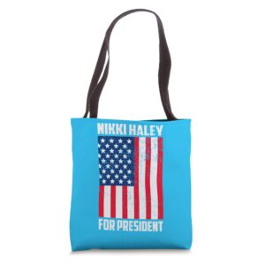 nikki haley for president 2024, republican nomination flag tote bag