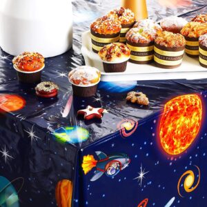 24Pcs 4D Galaxy Space Man Balloons Cartoon Inflatable Rocket Astronaut Earth Spaceship Planet Party Supplies Happy Birthday Decoration Moon Star Foil for Boy Kid Baby Shower Airship Wedding Tablecloth