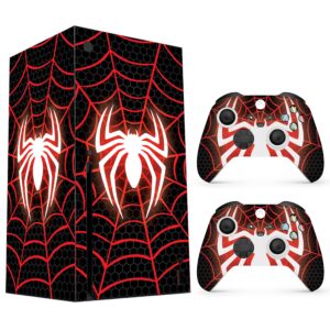 hk studio spider decal sticker skin to cover x-box series x with no bubble, waterproof, full protection - including 2 controller skins and console skin