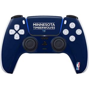 skinit gaming decal skin compatible with ps5 and compatible with ps5 digital edition dualsense controller - officially licensed nba minnesota timberwolves standard - navy blue design