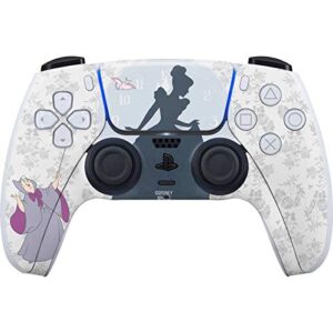 skinit decal gaming skin compatible with ps5 controller - officially licensed disney cinderella miracles take time silhouette design