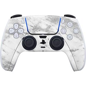 skinit gaming decal skin compatible with ps5 and compatible with ps5 digital edition dualsense controller - officially licensed skinit originally designed silver marble design