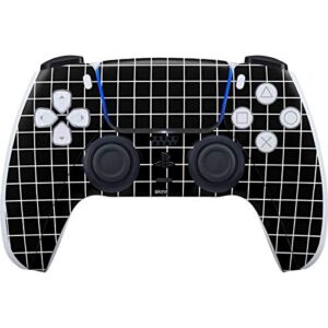 skinit gaming decal skin compatible with ps5 and compatible with ps5 digital edition dualsense controller - officially licensed skinit originally designed black grid design