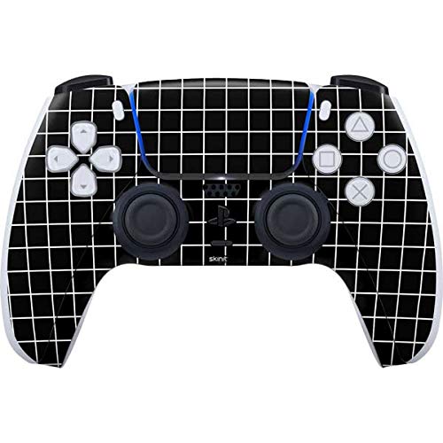 Skinit Gaming Decal Skin Compatible with PS5 and Compatible with PS5 Digital Edition DualSense Controller - Officially Licensed Skinit Originally Designed Black Grid Design