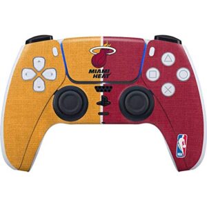 skinit gaming decal skin compatible with ps5 and compatible with ps5 digital edition dualsense controller - officially licensed nba miami heat canvas design