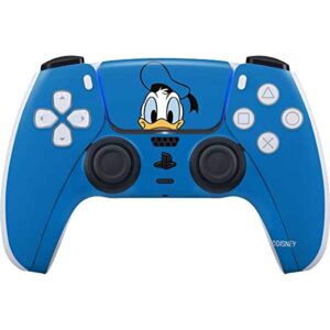 skinit decal gaming skin compatible with ps5 and compatible with ps5 digital edition dualsense controller - officially licensed disney donald duck up close design