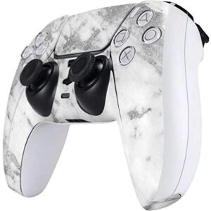 Skinit Gaming Decal Skin Compatible with PS5 and Compatible with PS5 Digital Edition DualSense Controller - Officially Licensed Skinit Originally Designed Silver Marble Design