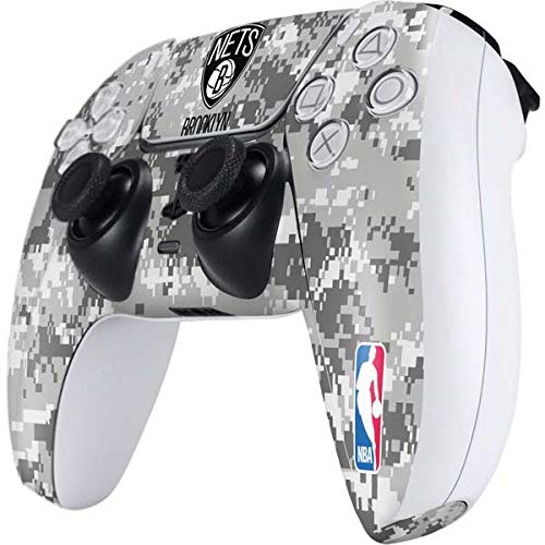 Skinit Gaming Decal Skin Compatible with PS5 and Compatible with PS5 Digital Edition DualSense Controller - Officially Licensed NBA Brooklyn Nets Digi Camo Design