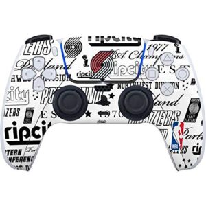 skinit gaming decal skin compatible with ps5 and compatible with ps5 digital edition dualsense controller - officially licensed nba portland trail blazers historic blast design