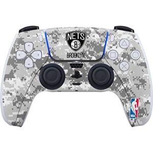 skinit gaming decal skin compatible with ps5 and compatible with ps5 digital edition dualsense controller - officially licensed nba brooklyn nets digi camo design