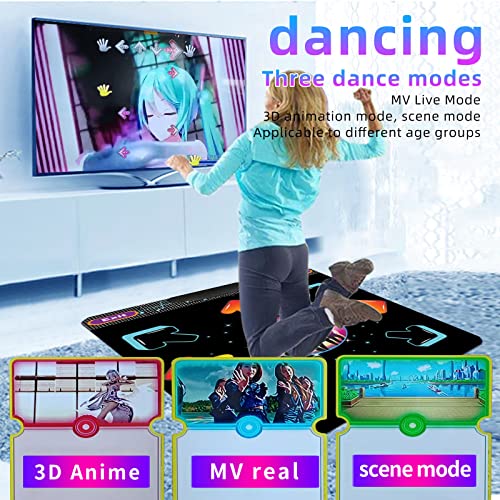 YRPRSODF Dance Mat for Kids and Adults, Musical Electronic Dance Step Pad with 100+ Games, 200+Songs, HD Camera, 2 Motion Sensor Controllers, MTV & Cartoon Modes,Dance Mat Toy for Girls& Boys Age 3+