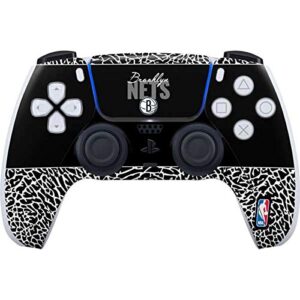 skinit gaming decal skin compatible with ps5 and compatible with ps5 digital edition dualsense controller - officially licensed nba brooklyn nets elephant print design