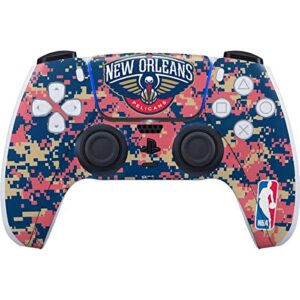 skinit decal gaming skin compatible with ps5 controller - officially licensed nba new orleans pelicans digi camo design