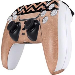 Skinit Gaming Decal Skin Compatible with PS5 and Compatible with PS5 Digital Edition DualSense Controller - Officially Licensed Skinit Originally Designed Rose Gold Chevron Split Design